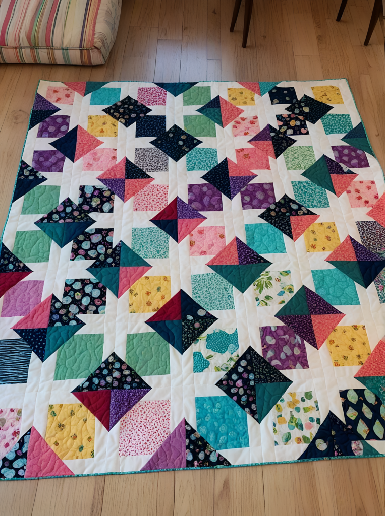 Dancing Diamonds Quilt Pattern - Easy Quilt Pattern