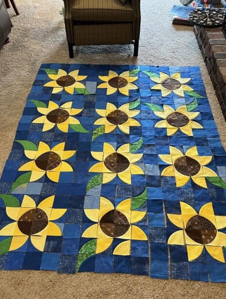 Midnight Sunflowers (Printed Edition) - Easy Quilt Pattern